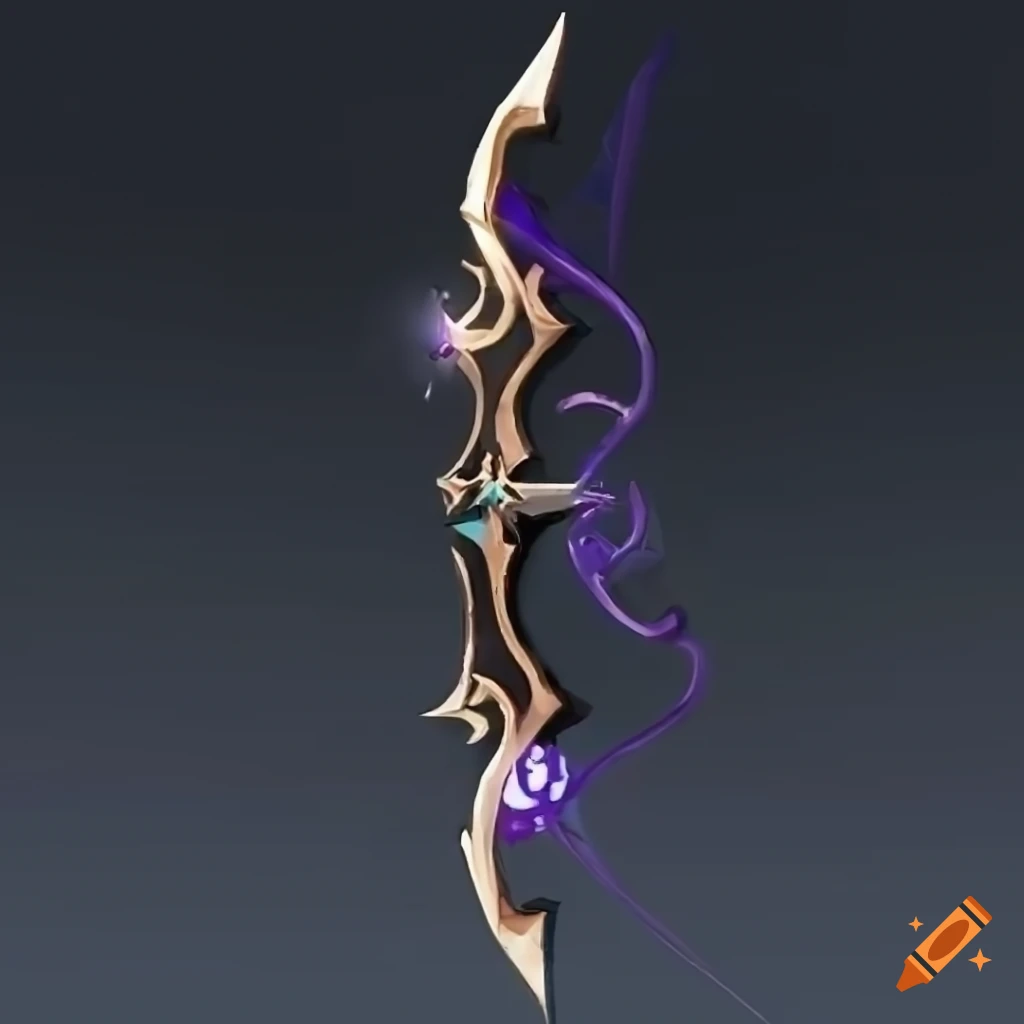 Cyber black bow weapon in genshin style on Craiyon