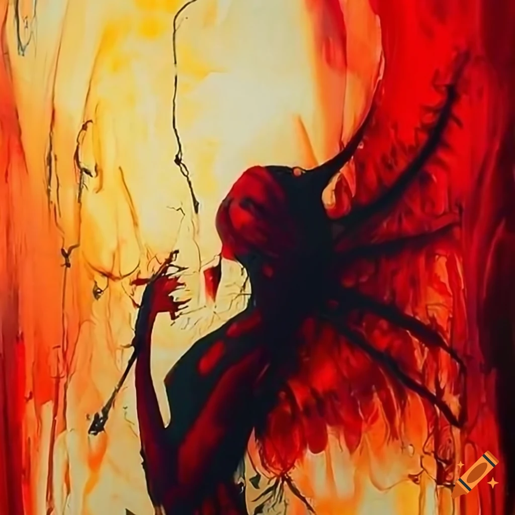 Abstract art titled 'Devil caught me' on Craiyon