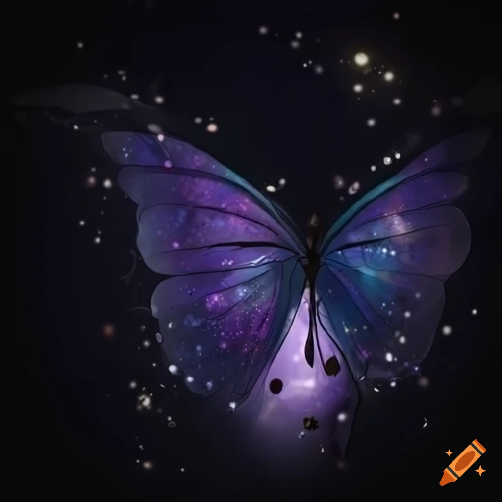 Moonlight butterflies dancing in the dark on Craiyon