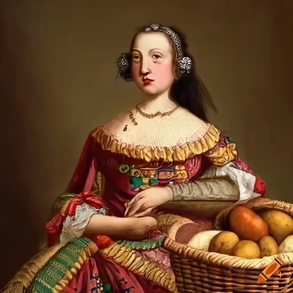 Scene of three people in court during the spanish monarchy in 1700 with ...