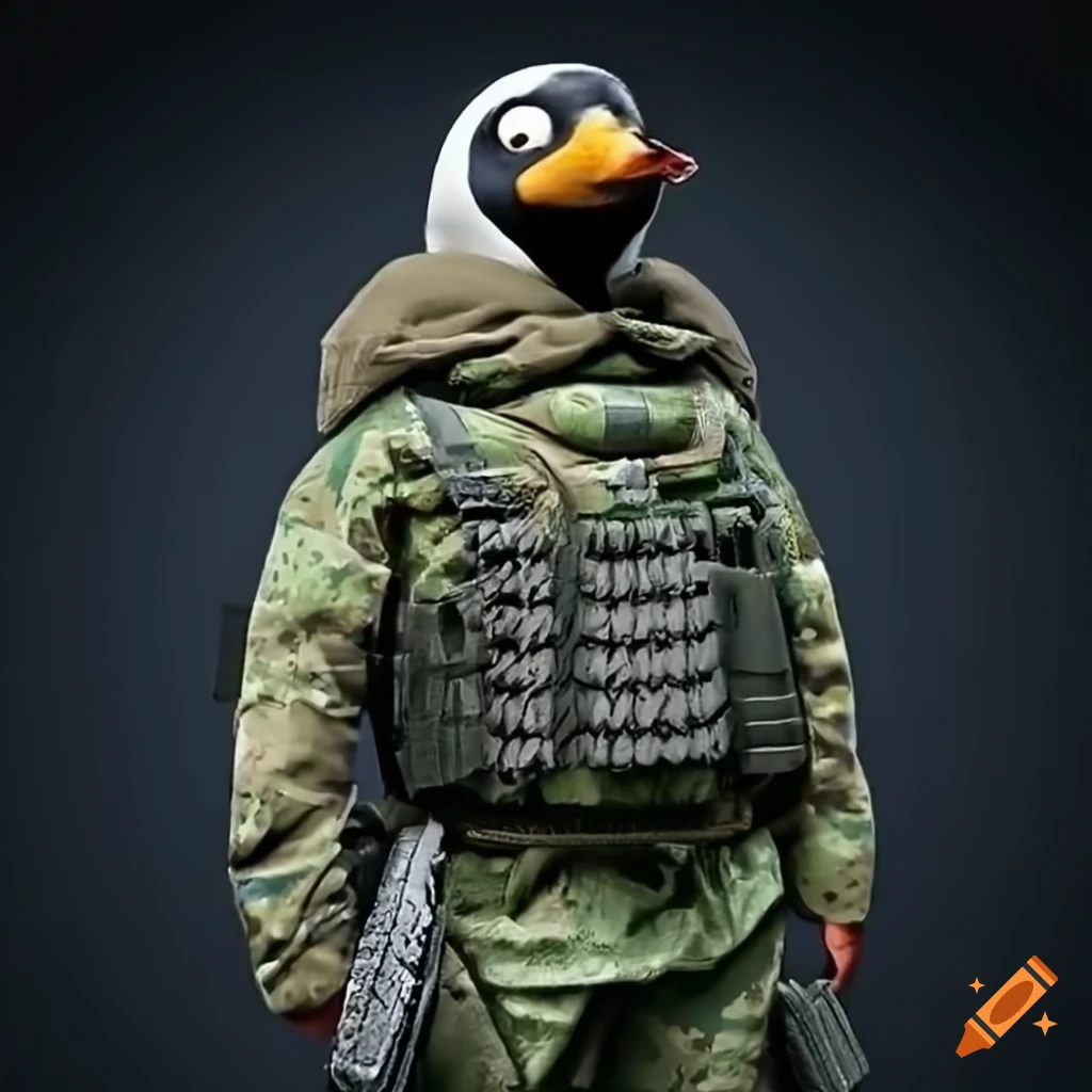 Ukrainian military penguin on Craiyon
