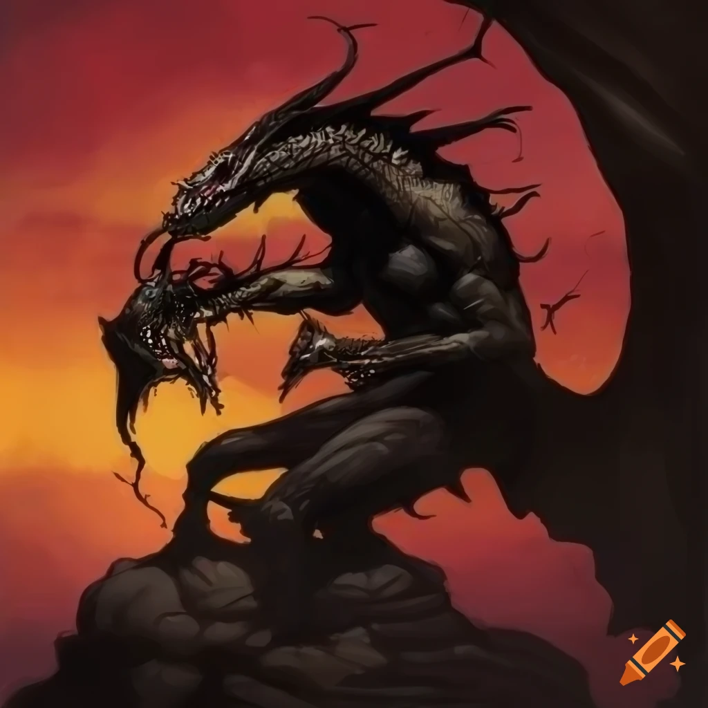 Vampire dragon in Frank Frazetta style on Craiyon