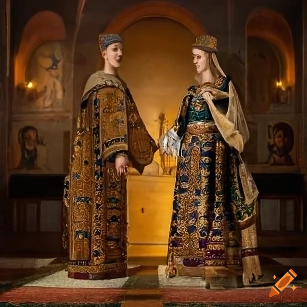 Historical scene of Anna Komnene confronting her brother John II ...