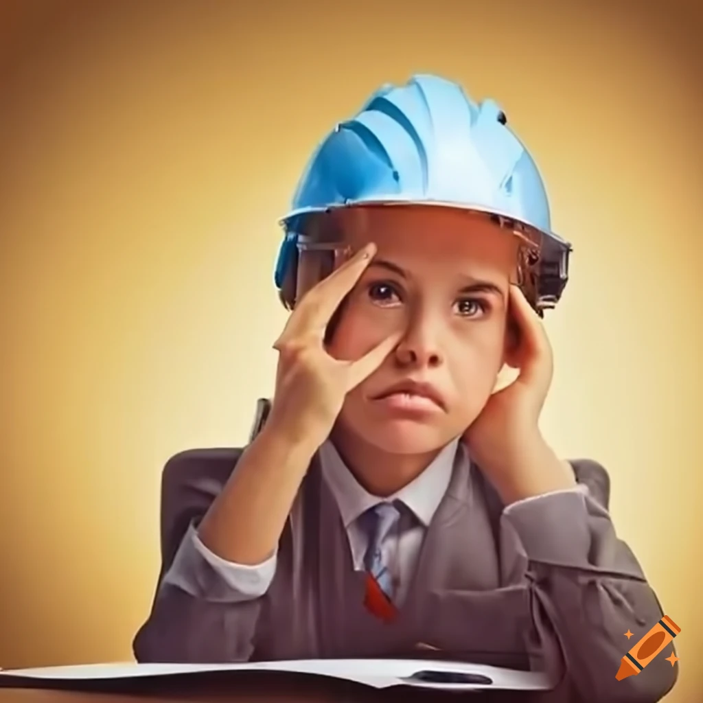 Confused engineer in a school environment on Craiyon