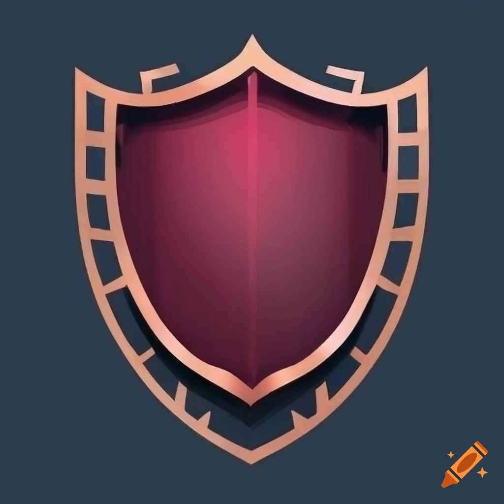 Shield emblem with heroic thick outline on Craiyon