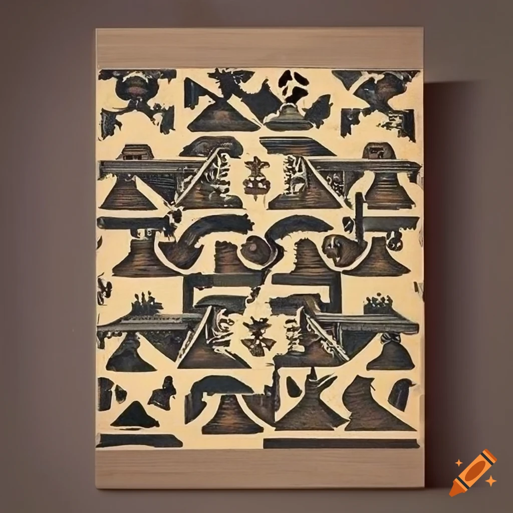 Vintage adventure travel poster with stave carvings and vibrant ...