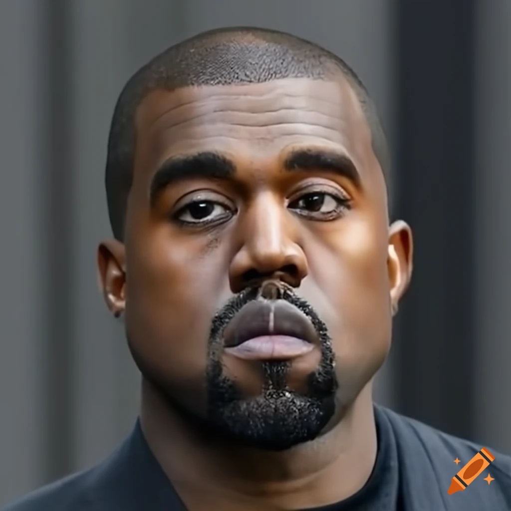 Intense portrait of artist Kanye West making eye contact on Craiyon