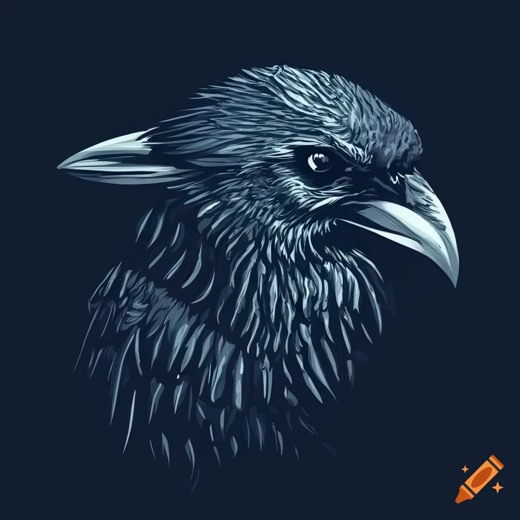 Raven vector art on Craiyon