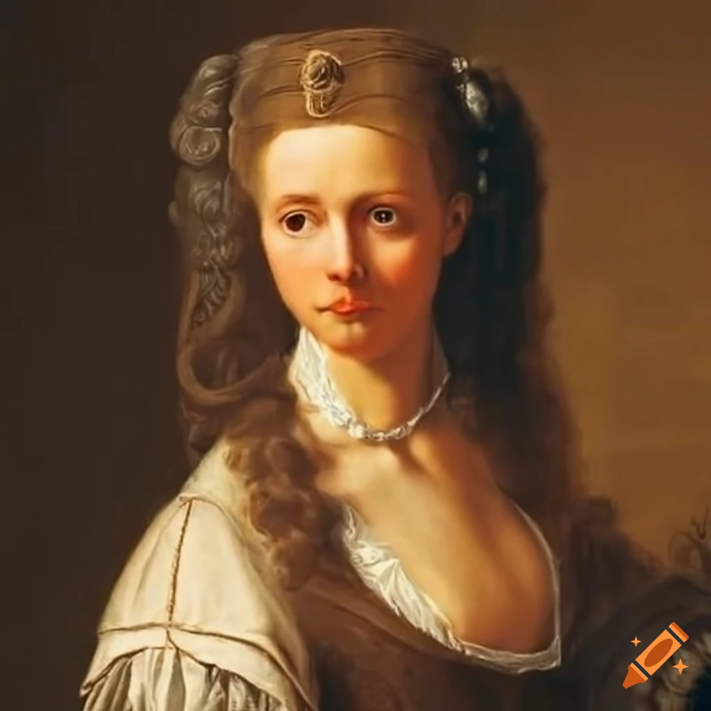 Portrayal of a woman and man from the early 1600s on Craiyon