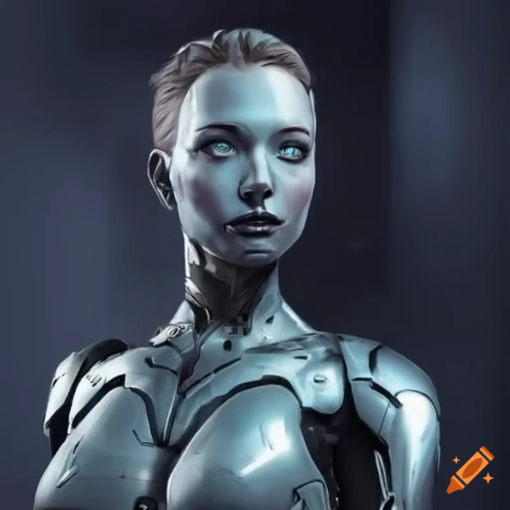 Space armor humanoid woman on Craiyon