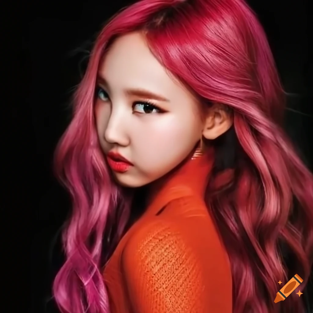 Twice Nayeon with strawberry blonde hair color on Craiyon