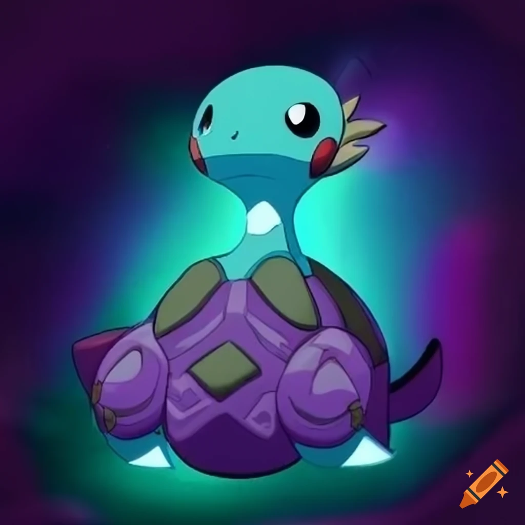 Serelurra, majestic turtle-like pokemon with glowing stone-like shell ...