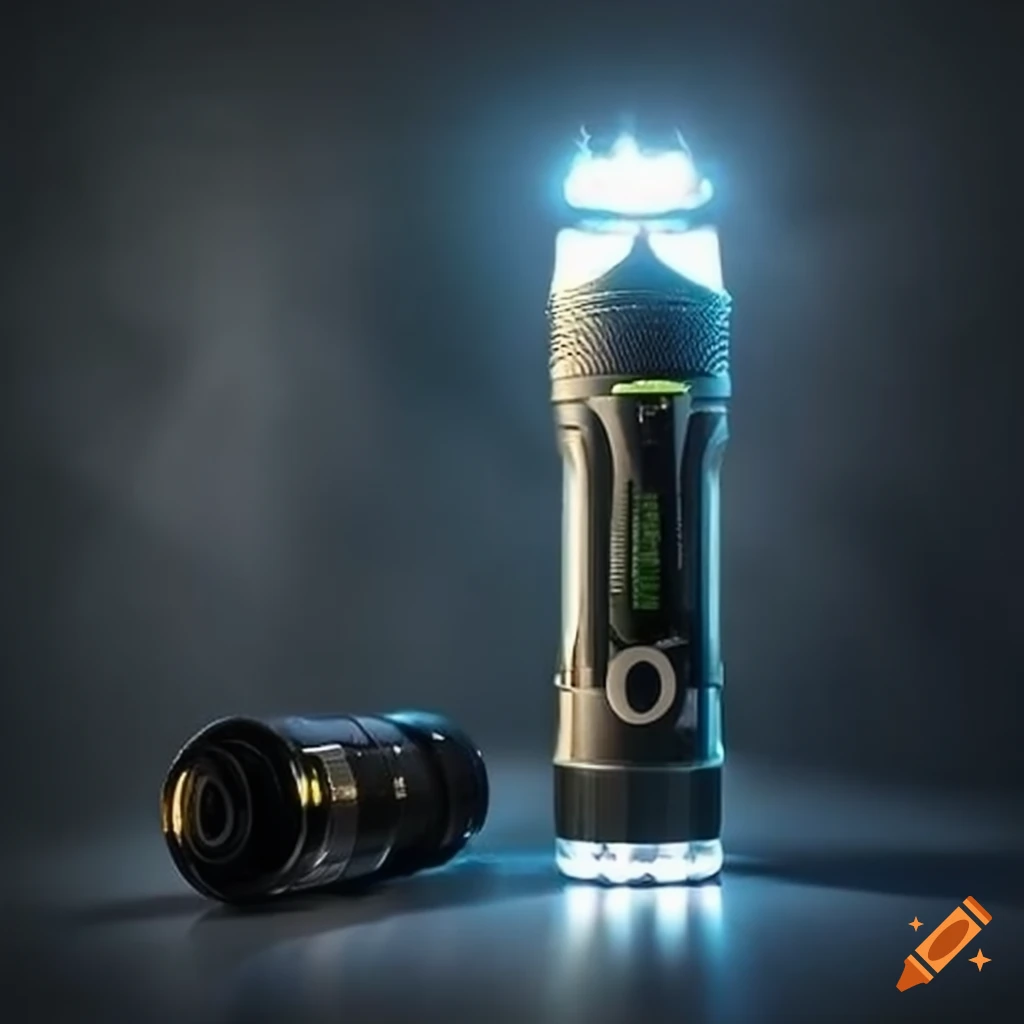 Flashlight with monster energy drink design on Craiyon