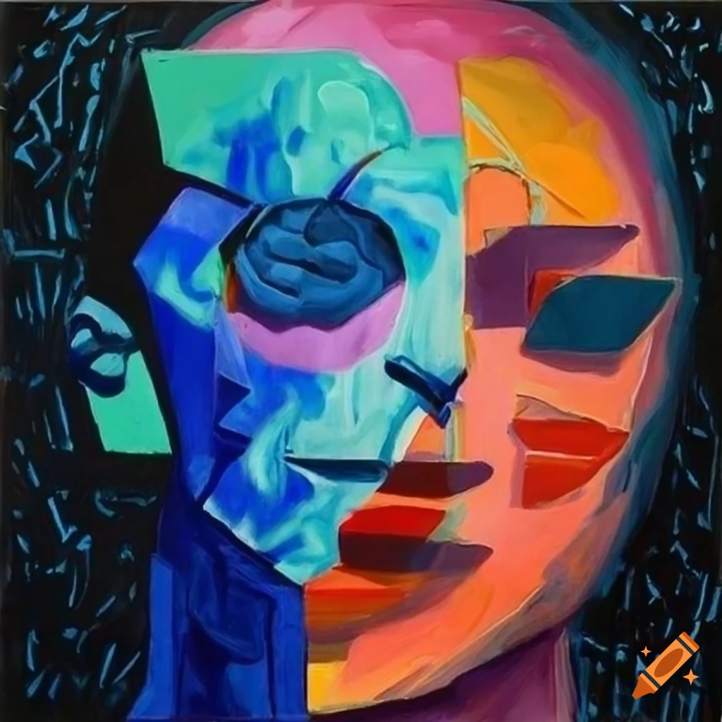 Ectoplasm art inspired by cubism and david hockney's style on Craiyon