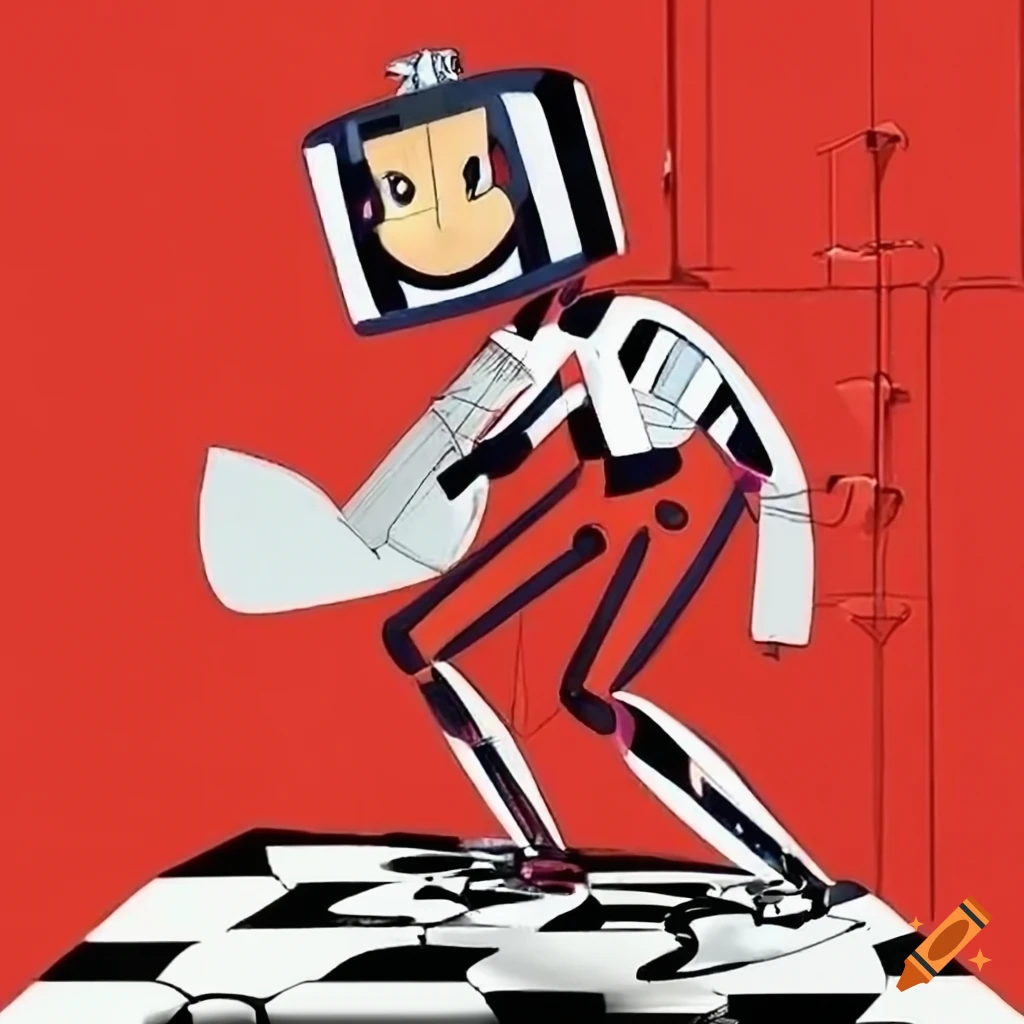 Super bomberman with a 1950s czechoslovakian design twist on Craiyon