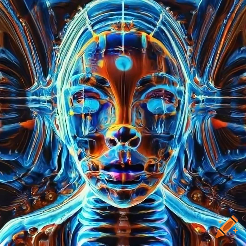 X-ray biomechanoid woman face of a droid in a planetary system on Craiyon