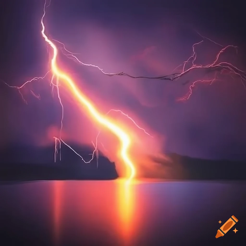 Nature power with elements of fire, water, wind, and thunder on Craiyon