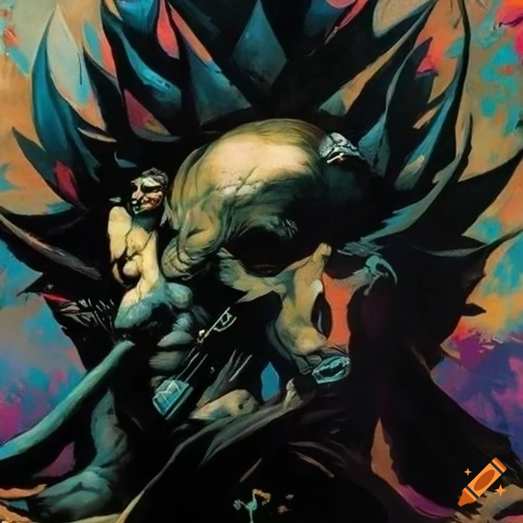 Psychedelic and radiant artwork by joao ruas, frank frazetta, and ...