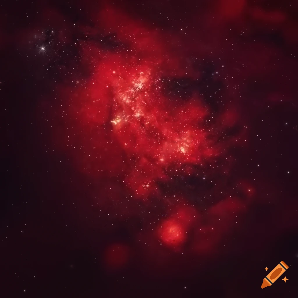 Red starfield on Craiyon