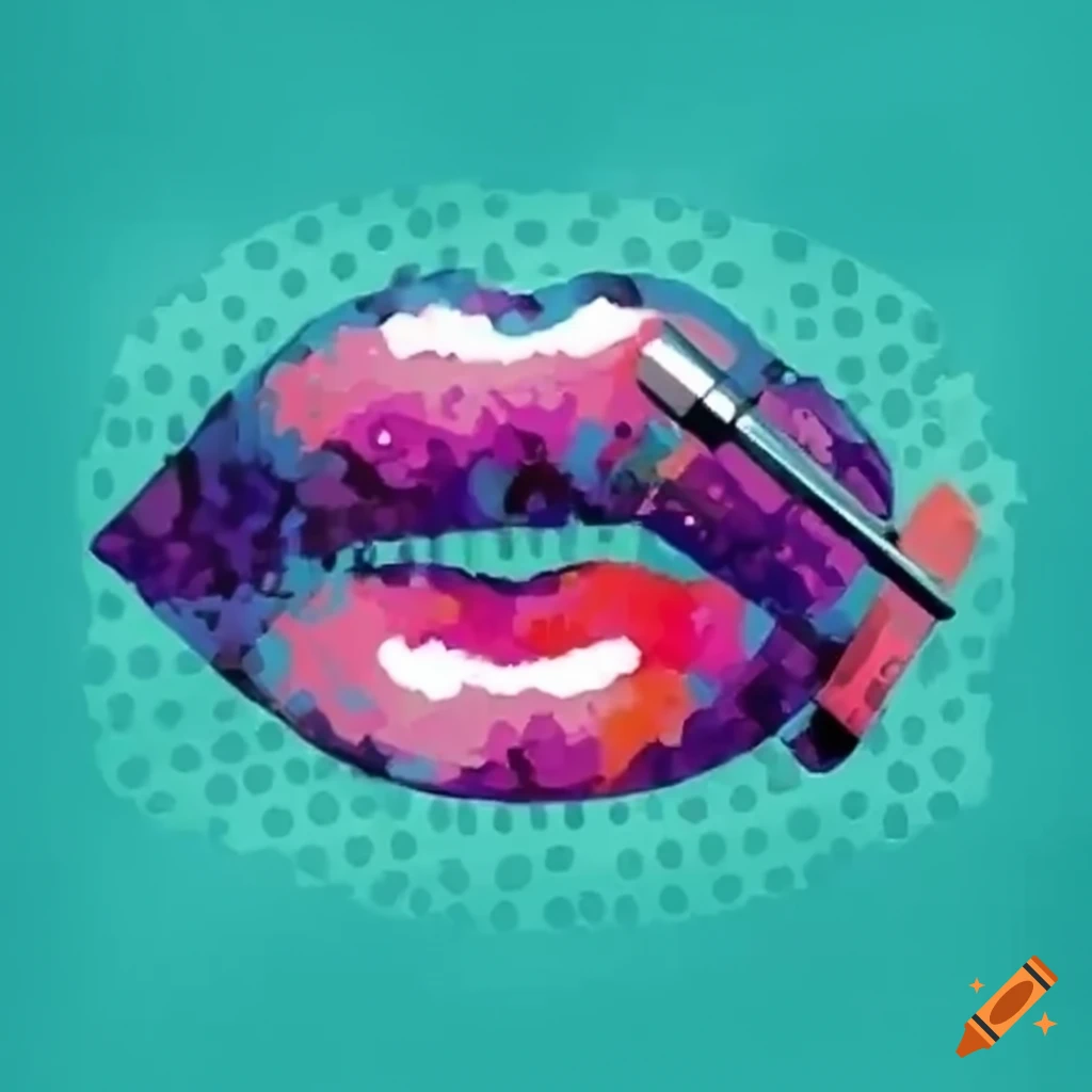 Binary code, microphone, and lipstick lips in Max Lang style on Craiyon