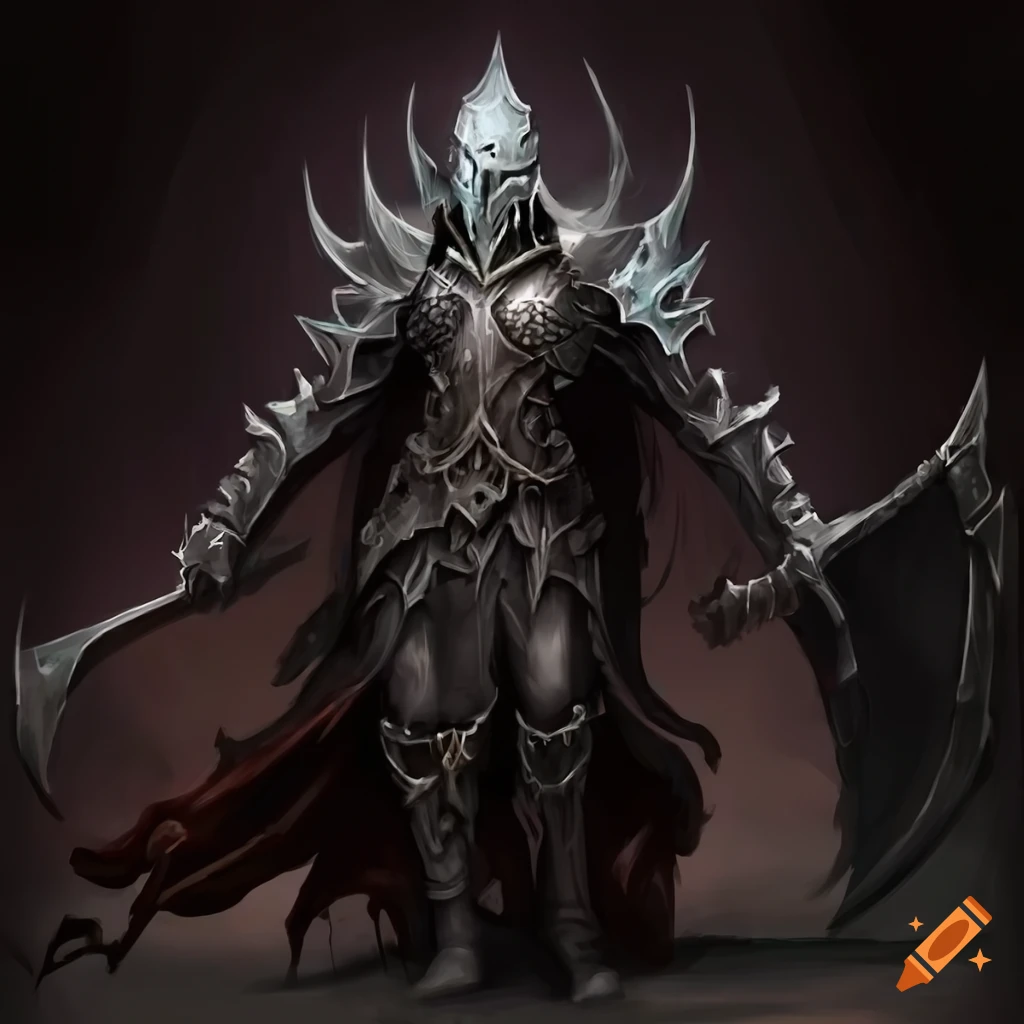 Fantasy world with a necromancer knight on Craiyon