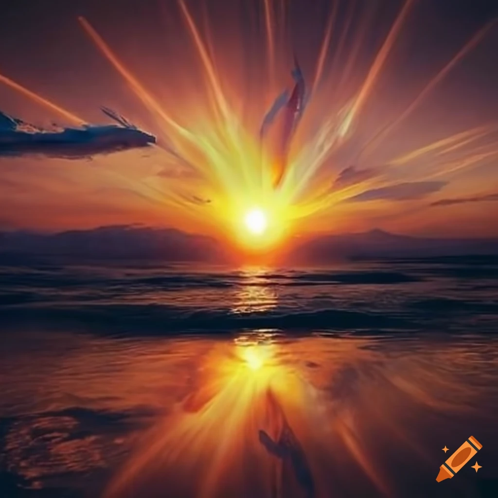 Rising sun on Craiyon