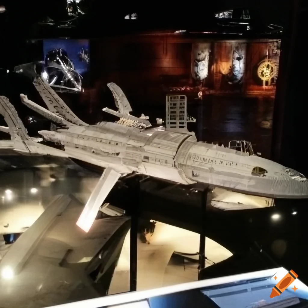 Big spaceship display at the museum on Craiyon
