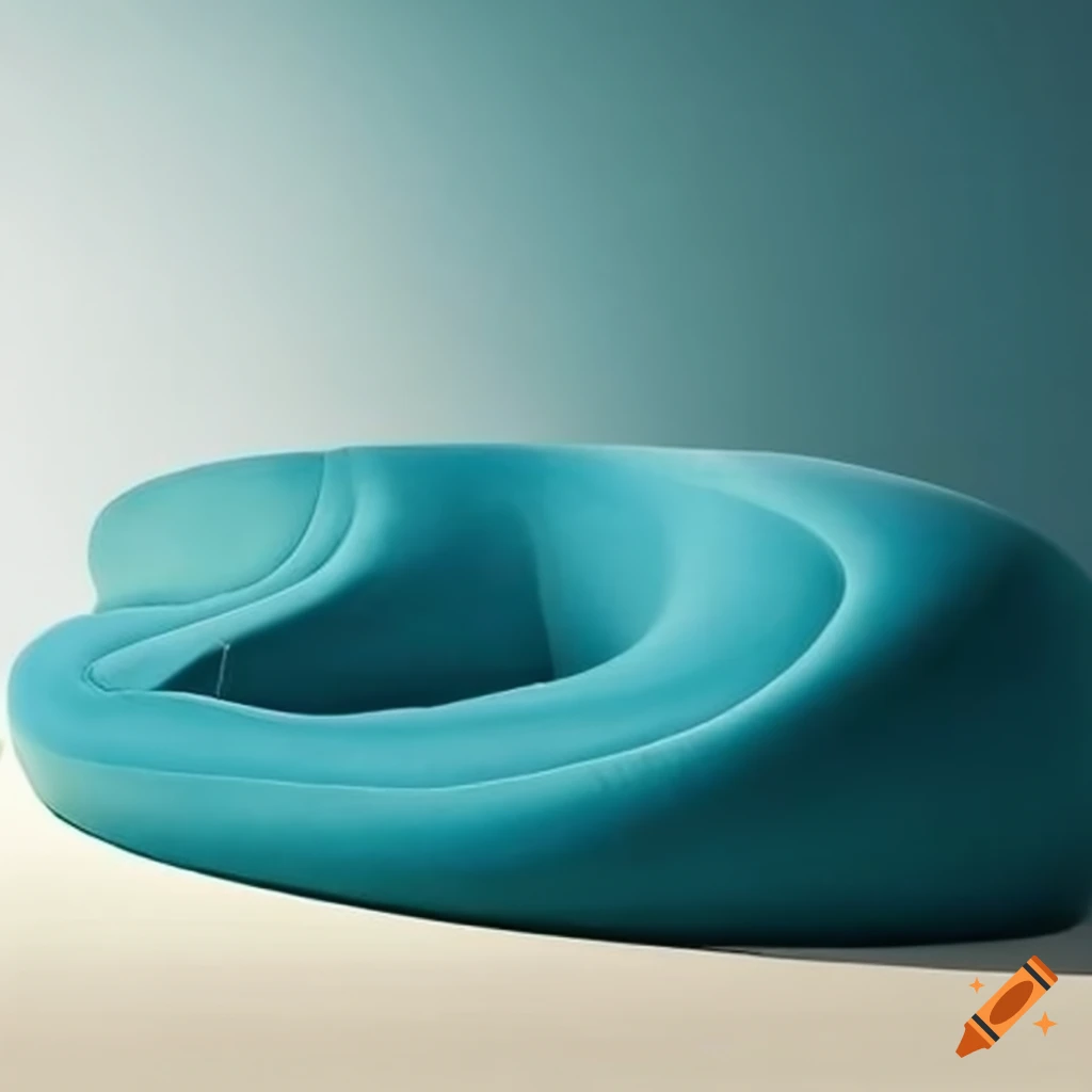Ocean wave inspired sofa design on Craiyon