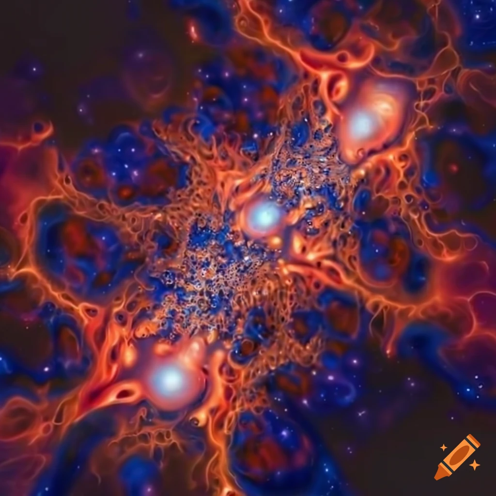 Interconnected neurons arranged like nebula clusters in abstract art on Craiyon