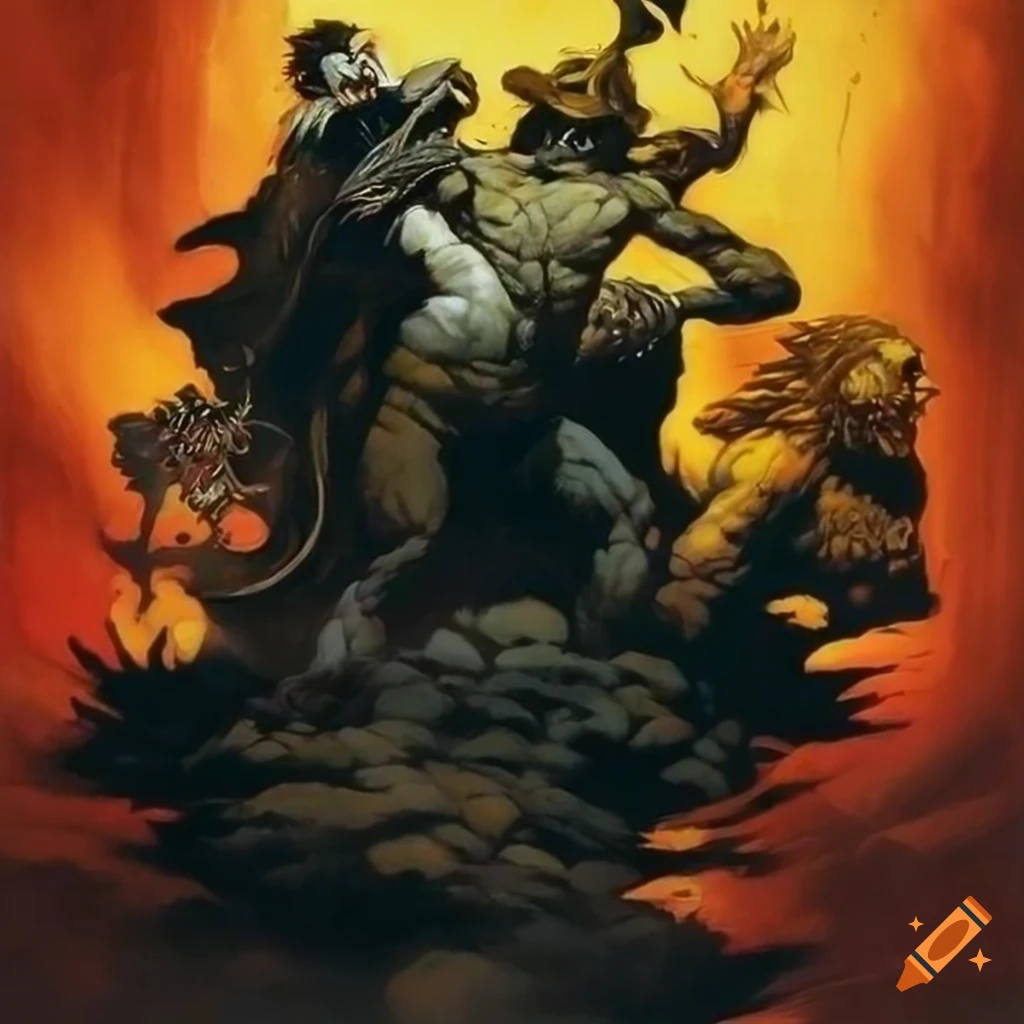 Psychedelic and radiant artwork by Joao Ruas, Frank Frazetta, and ...