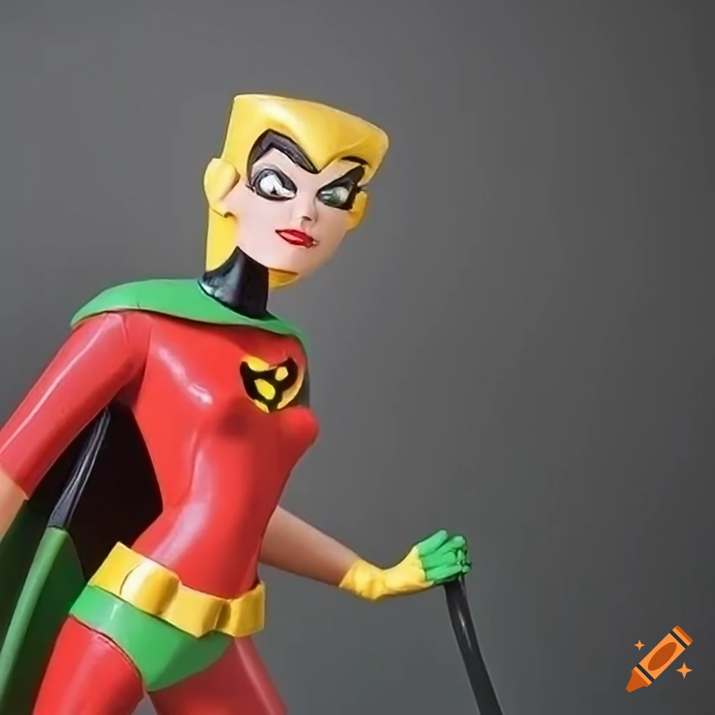 Full body sculpture photo style of Bruce Timm's Robin-inspired heroine ...