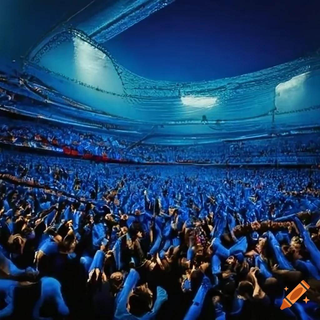 Blue soccer crowd on Craiyon
