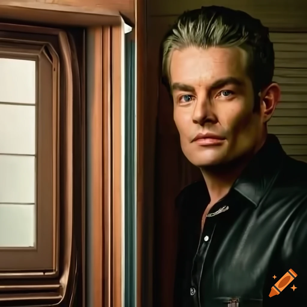 Blonde actor resembling James Marsters at age 20 in country-plaid shirt ...