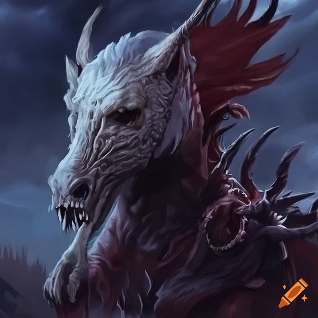 Artwork of a magical horror beast in a fantasy setting on Craiyon