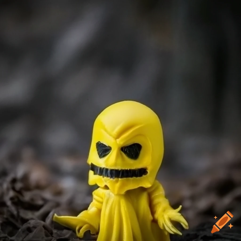 Yellow creepy monster demon action figure on Craiyon