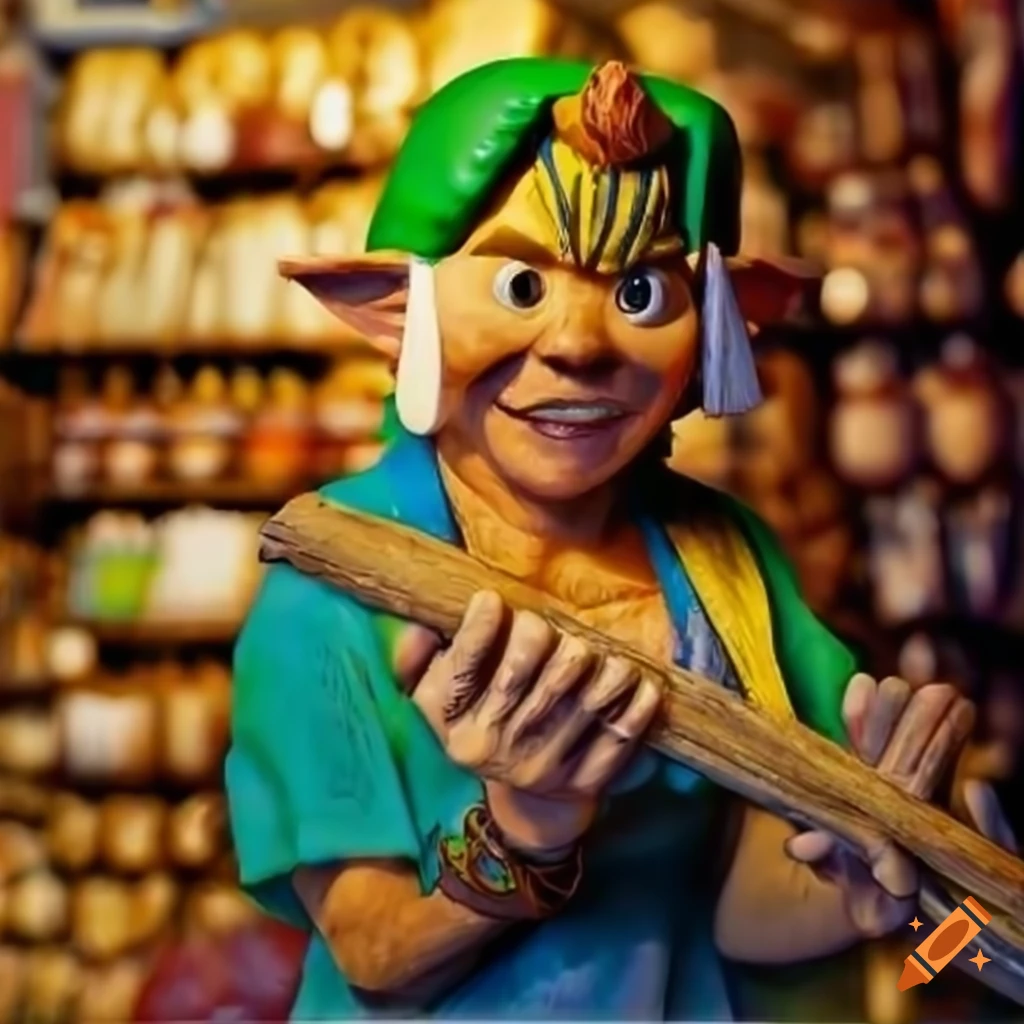 Colorful cartoonish shopkeeper character from The Legend of Zelda ...
