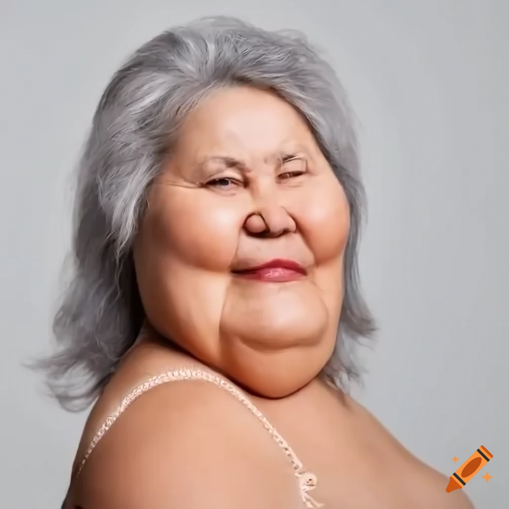 Smiling elderly woman with big cheeks in profile view on Craiyon