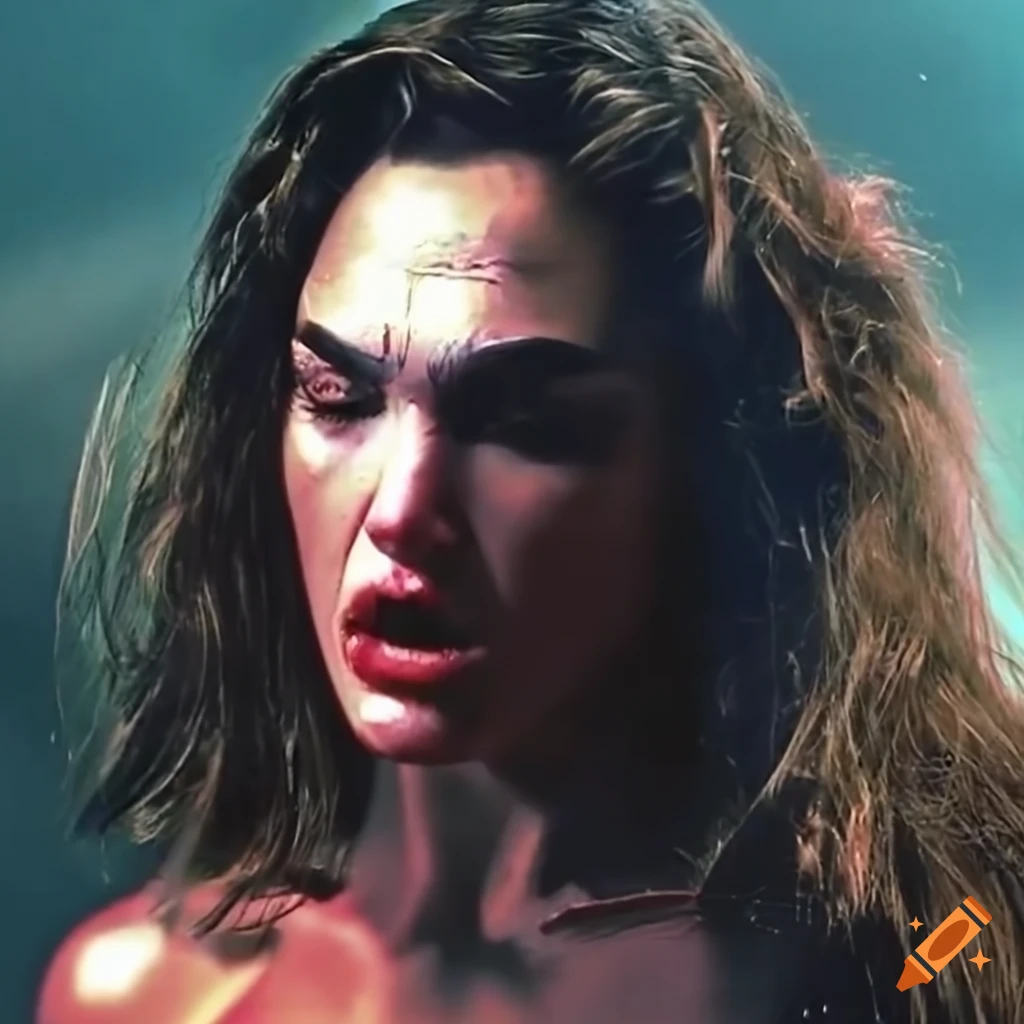 Actress in a 90's movie with intense facial expression on Craiyon