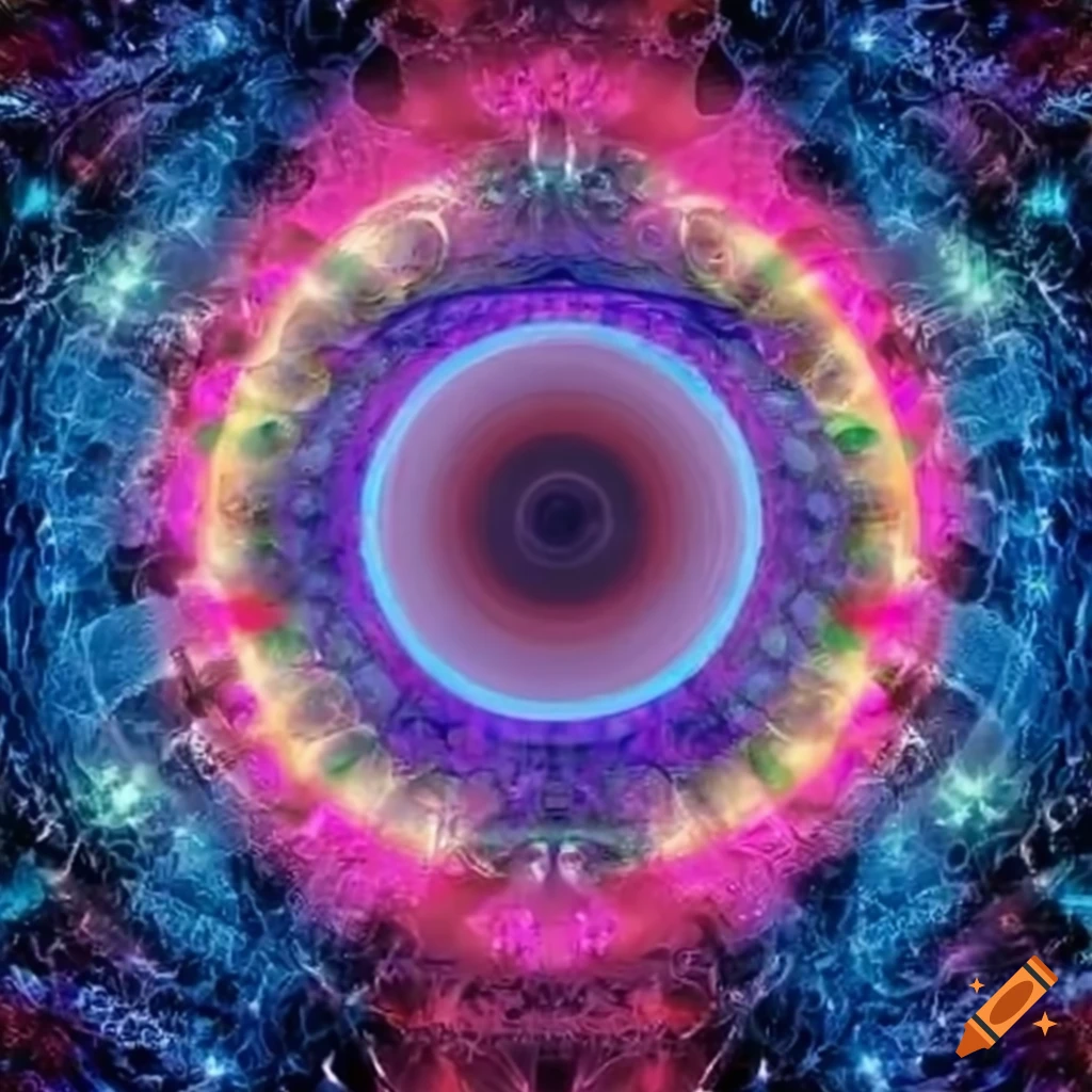 Holographic spinning consciousness wheel on Craiyon