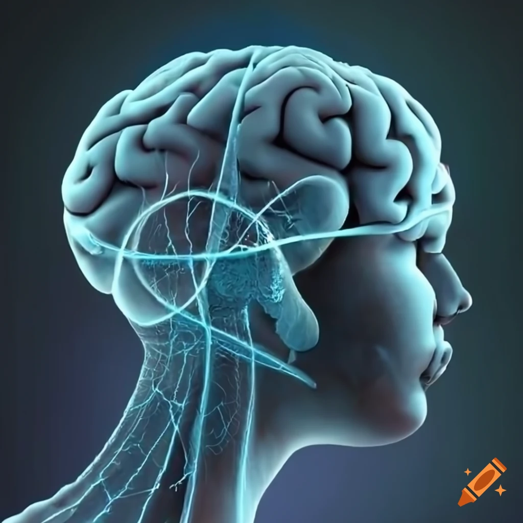 Electric neural network of brain cells on Craiyon