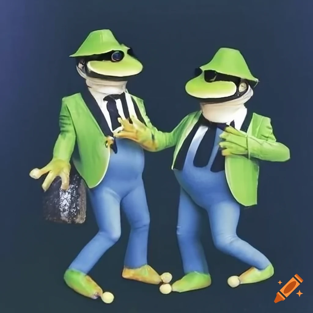 Frog-inspired blues brothers on Craiyon