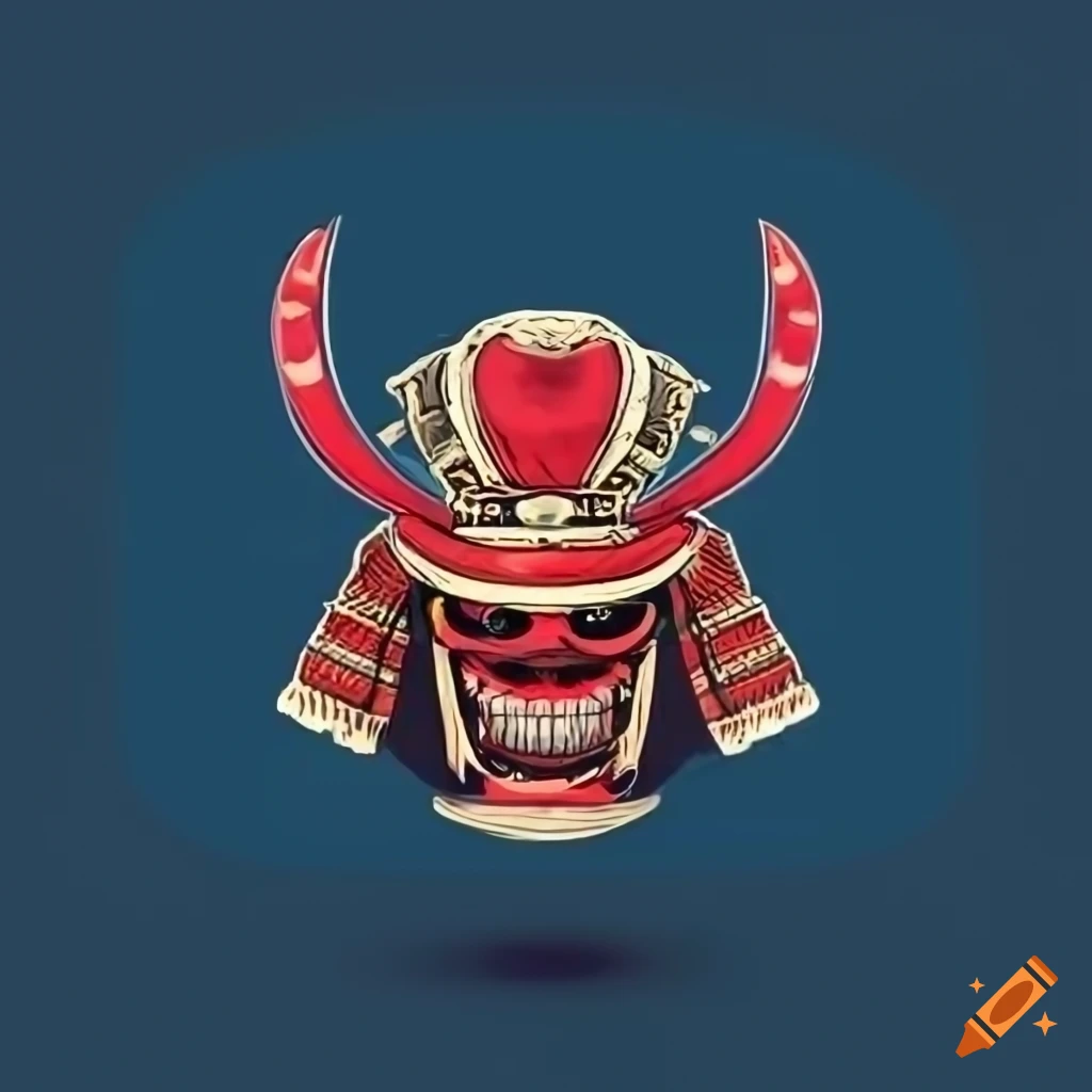 Ancient samurai mask logo inspired by the freefire bloody moon in blue ...