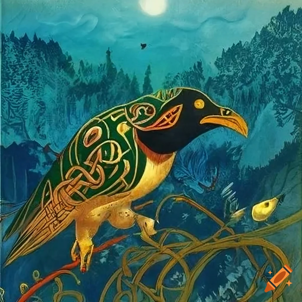 Celtic and native Salish designs with Seahawks, ravens, fish, and ...