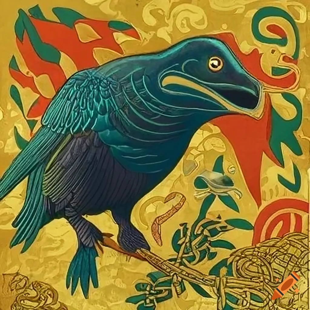 Wide view panorama of Celtic and native Salish designs featuring ...