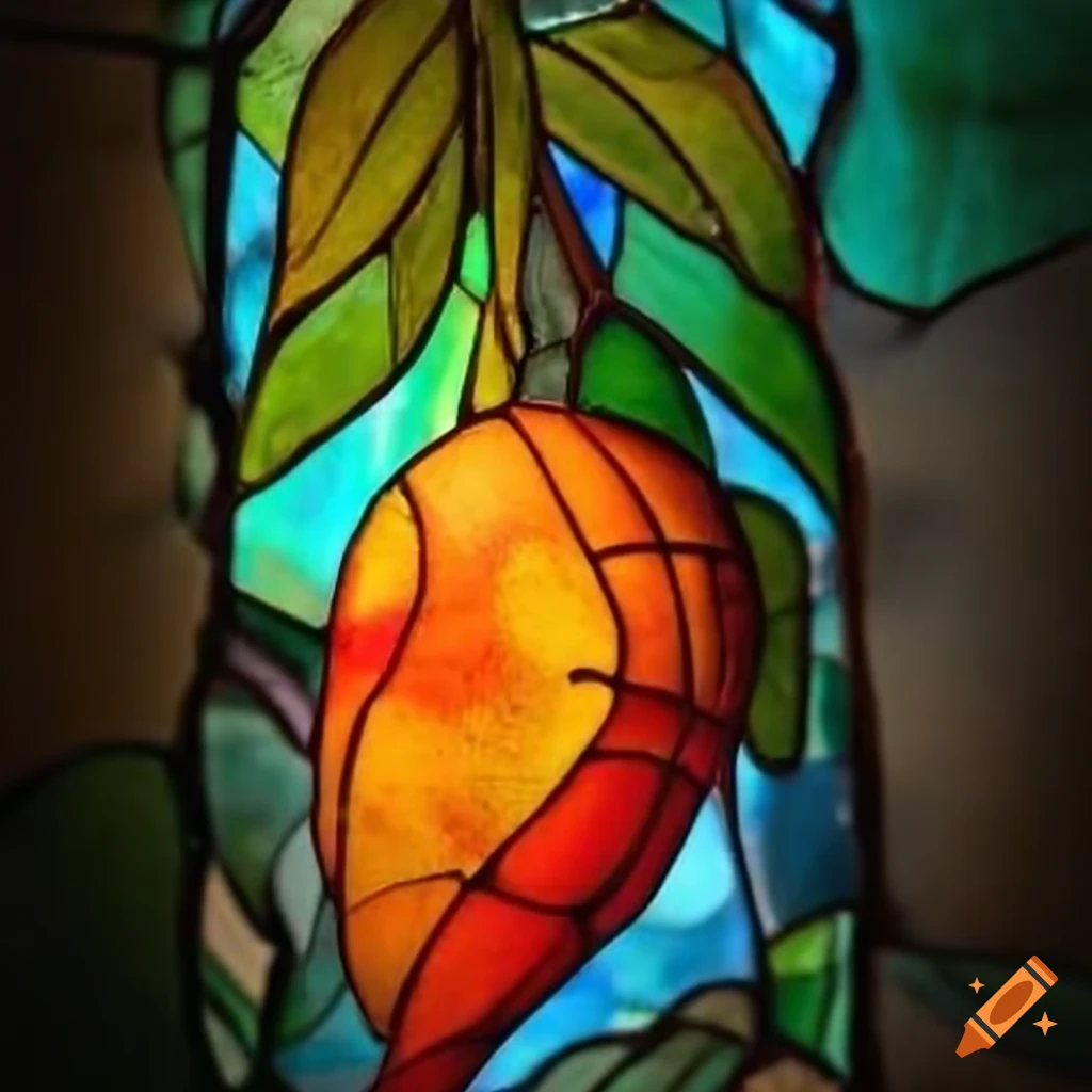 Stained glass mango on Craiyon