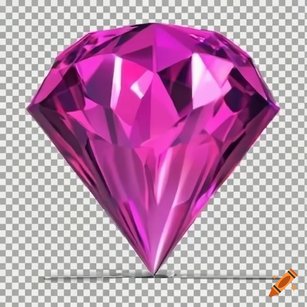 Shiny 3D pink diamond with anime-style design and Japanese text from ...