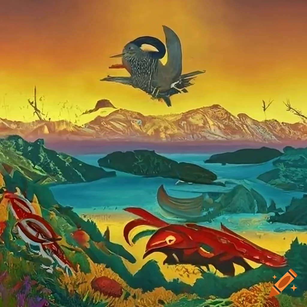 Celtic and salish designs with seahawks, ravens, fish, and forest ...