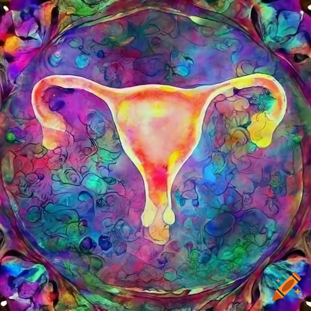 Glowing uterus shape with bilateral symmetry and warm colors on Craiyon