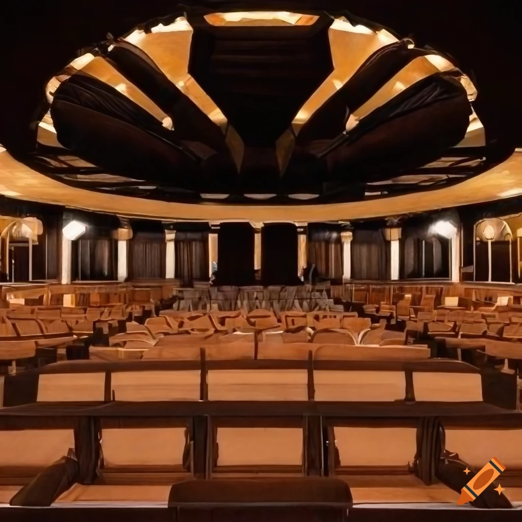 Vernacular hexagonal auditorium with circular seating arrangement on ...
