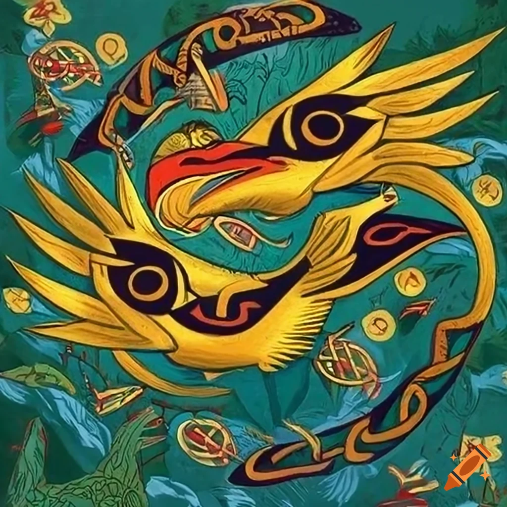 Celtic and Salish designs with Seahawks, ravens, fish, and forest ...